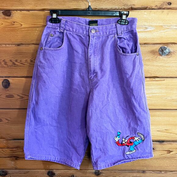 Disney | Shorts | 99s Vintage Disney Baggy Skate Goofy Denim Shorts ...